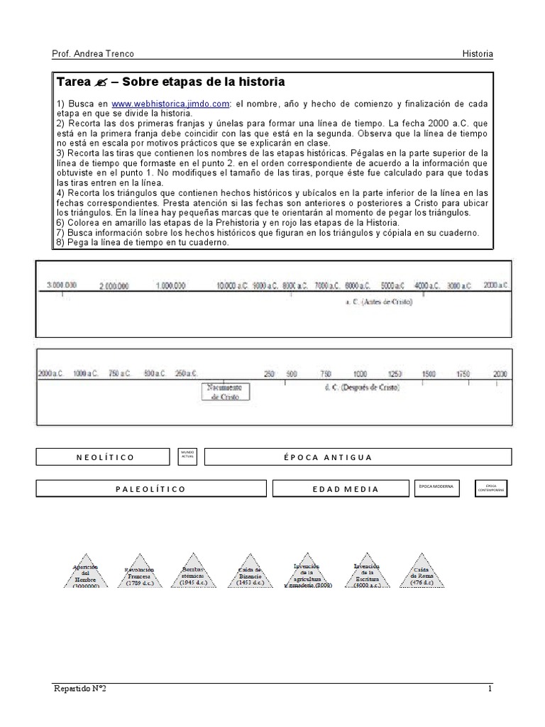 EJERCICIOS Etapas de La Historia y Dimensiones | PDF | Sociedad