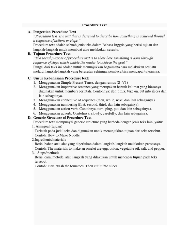 Materi Procedure Text XI | PDF | Karier & Perkembangan