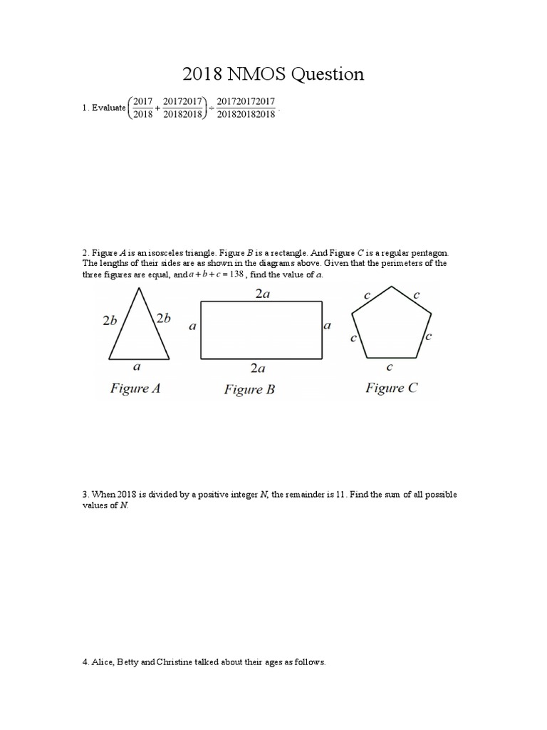 NMOS 2018 Preliminary Round | PDF | Triangle | Area