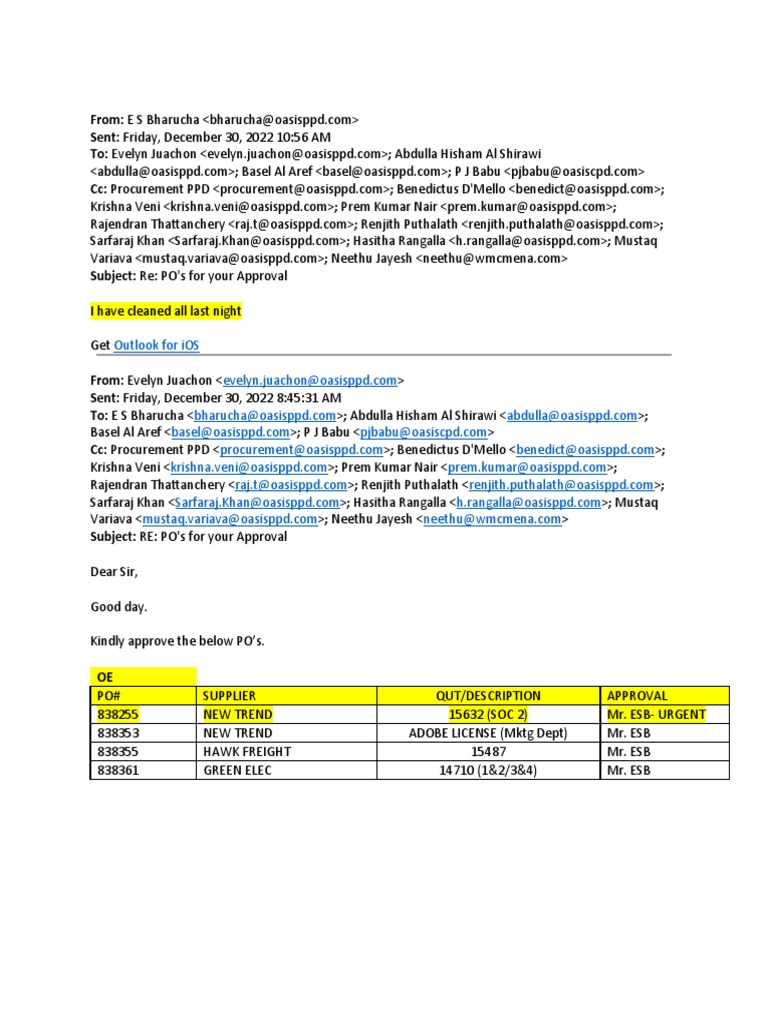 Pending PO's | PDF
