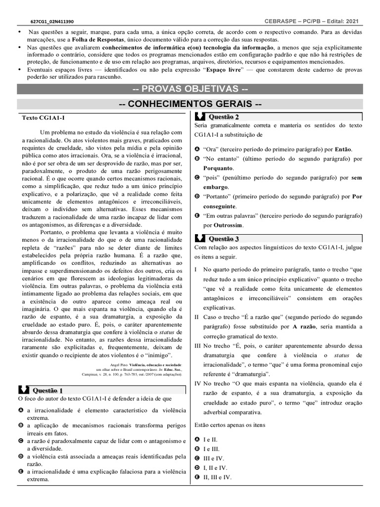 PCPB Prova | PDF