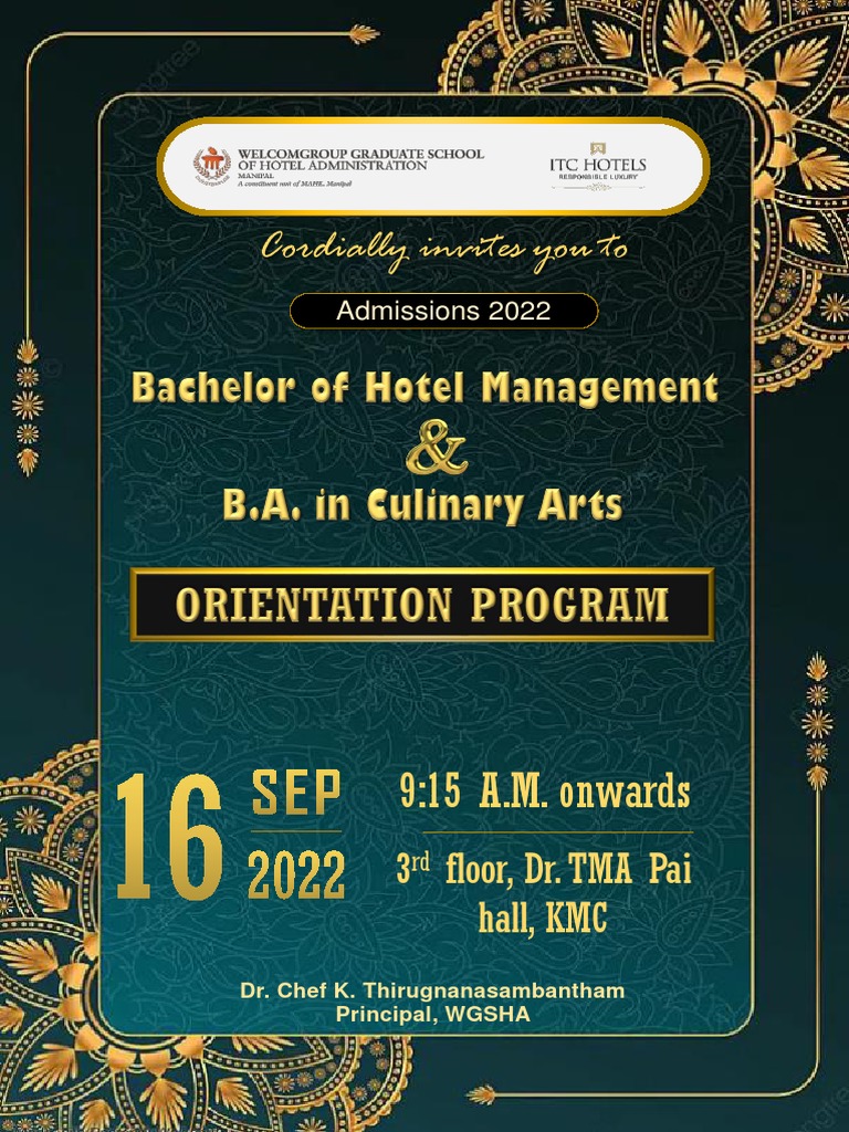 BHM and BACA 2022-23 Batch Orientation Program Brochure | PDF | Business