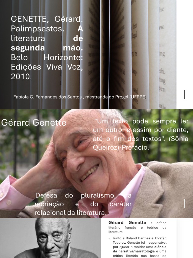 GENETTE, Gérard. Palimpsestos. A Literatura de Segunda Mão | PDF ...