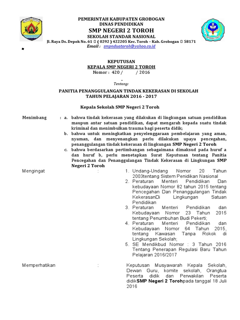 SK Sekolah-Aman-2016 2017 | PDF