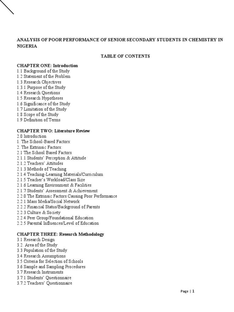 ANALYSIS OF POOR PERFORMANCE OF SENIOR SECONDARY STUDENTS IN CHEMISTRY ...