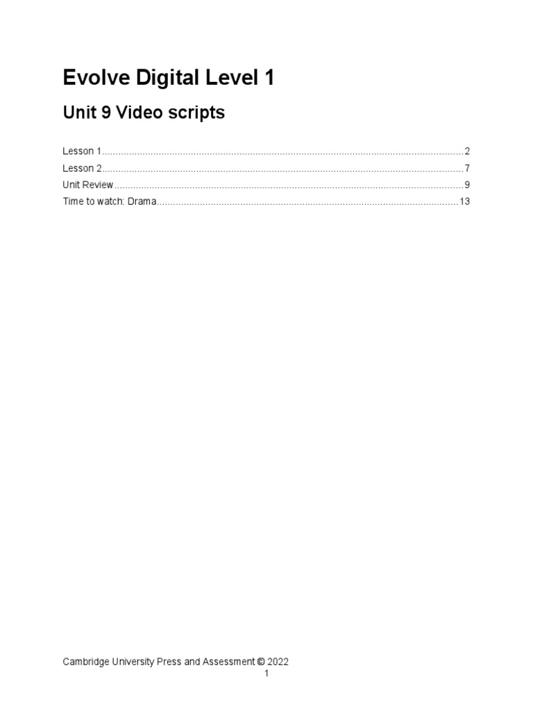 Evolve Digital Level 1 Unit 9 Video Scripts | PDF | Home & Garden