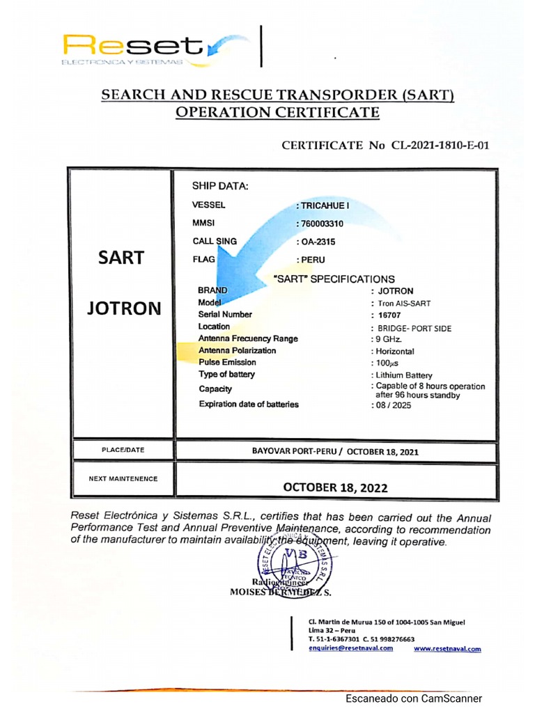 24 Certificado de SART | PDF