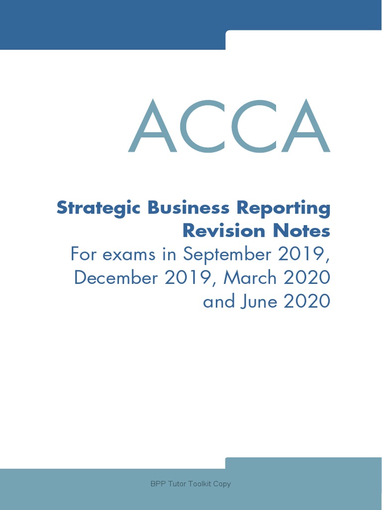 Sbr Revision Notes 2019 Pdf International Financial Reporting