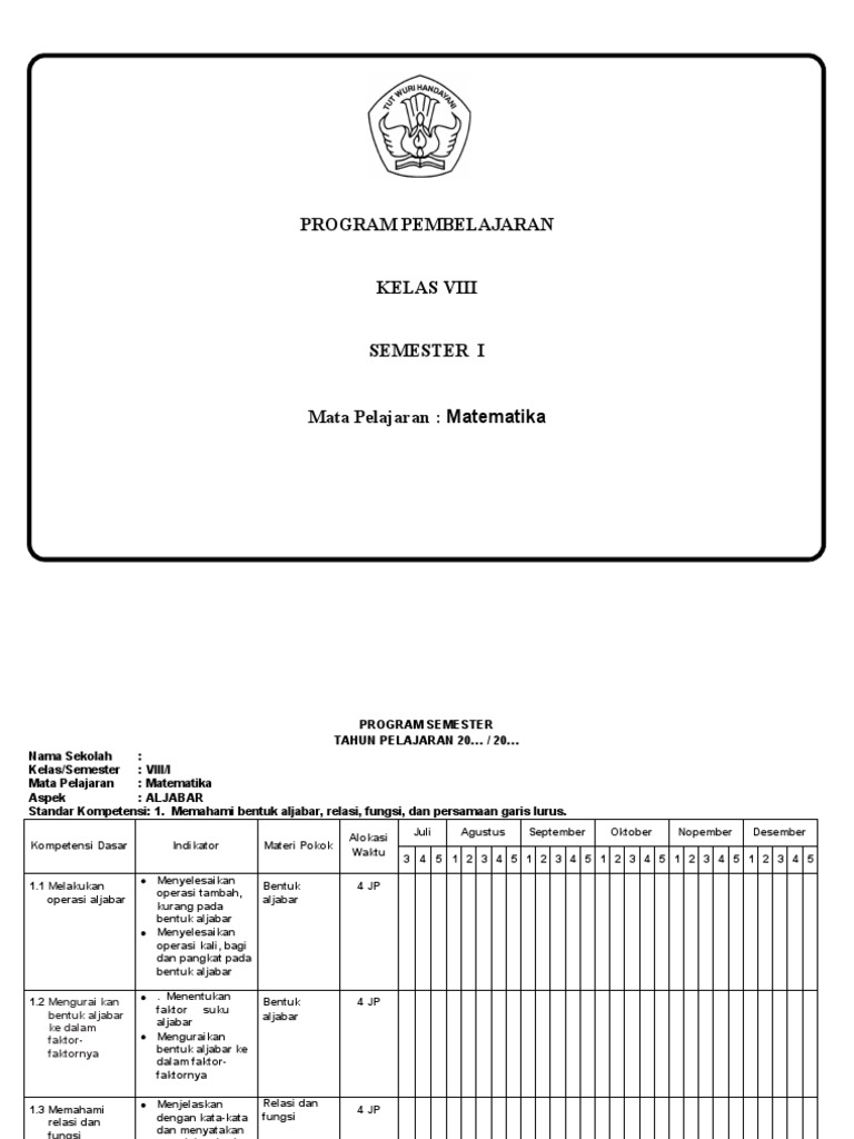 PROMES SMP MTK KELAS VIII SMT 1 DAN 2 Do | PDF