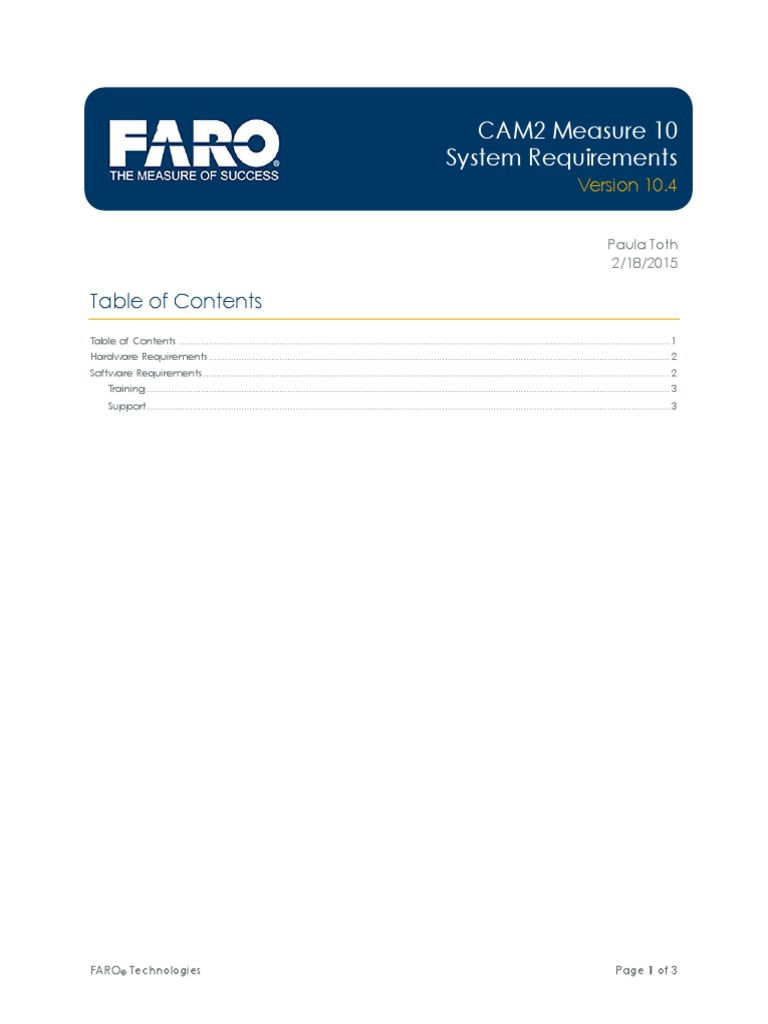 CAM2 Measure 10 System Requirements: Paula Toth 2/18/2015 | PDF ...