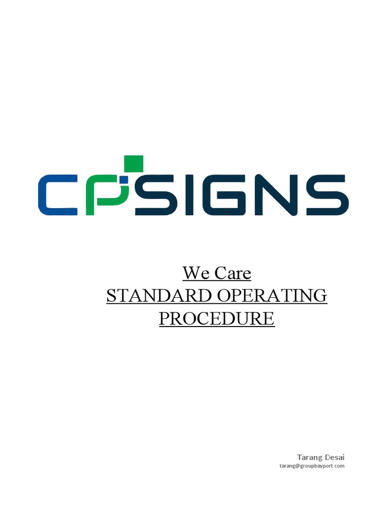 CS Standard Operating Procedures V 6 | PDF | Invoice | Computing