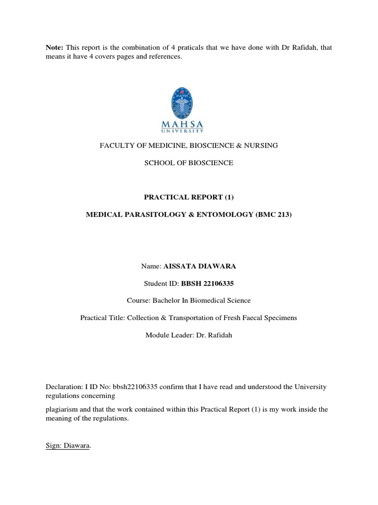 Biomedical Parasitology Report | PDF | White Blood Cell | Staining