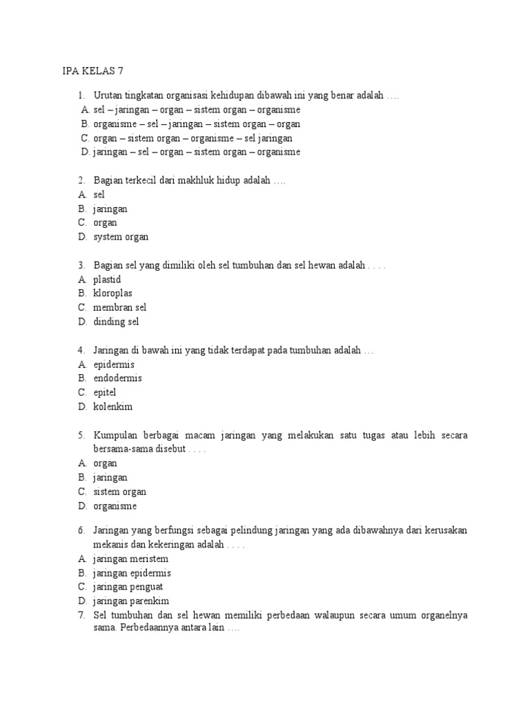 IPA KELAS 7 Genap 2022 | PDF | Griya & Taman | Kesehatan Holistik