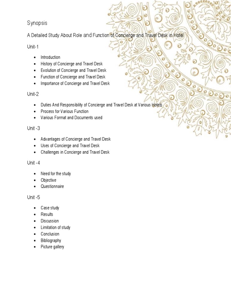 Concierge and Travel Desk Project | PDF