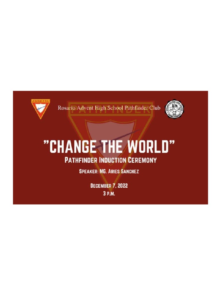 Pathfinder Induction Ceremony Program | PDF | Cooking, Food & Wine