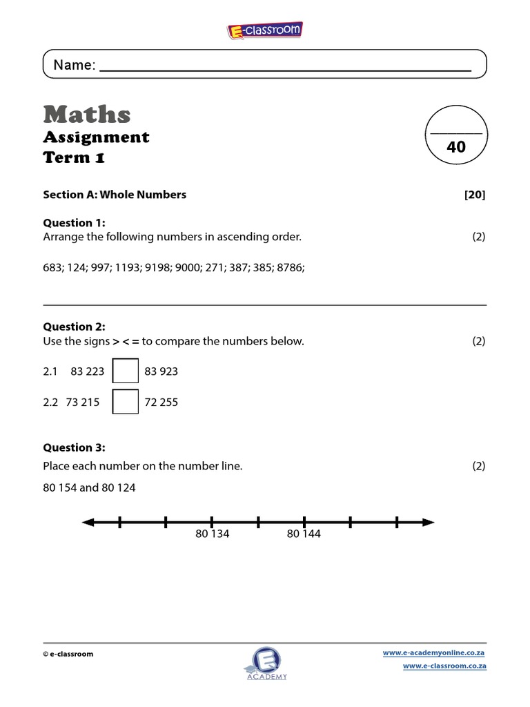 Gr5 t1 Maths Assignment | PDF | Mathematics | Mathematical Concepts