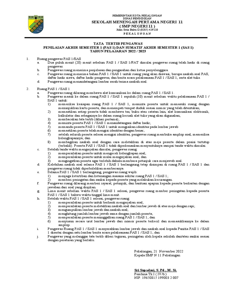 Tata Tertib Pengawas | PDF