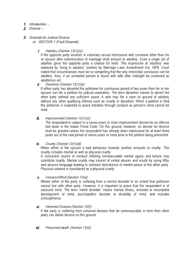 Divorce Under SMA 1954 | PDF | Adultery | Divorce