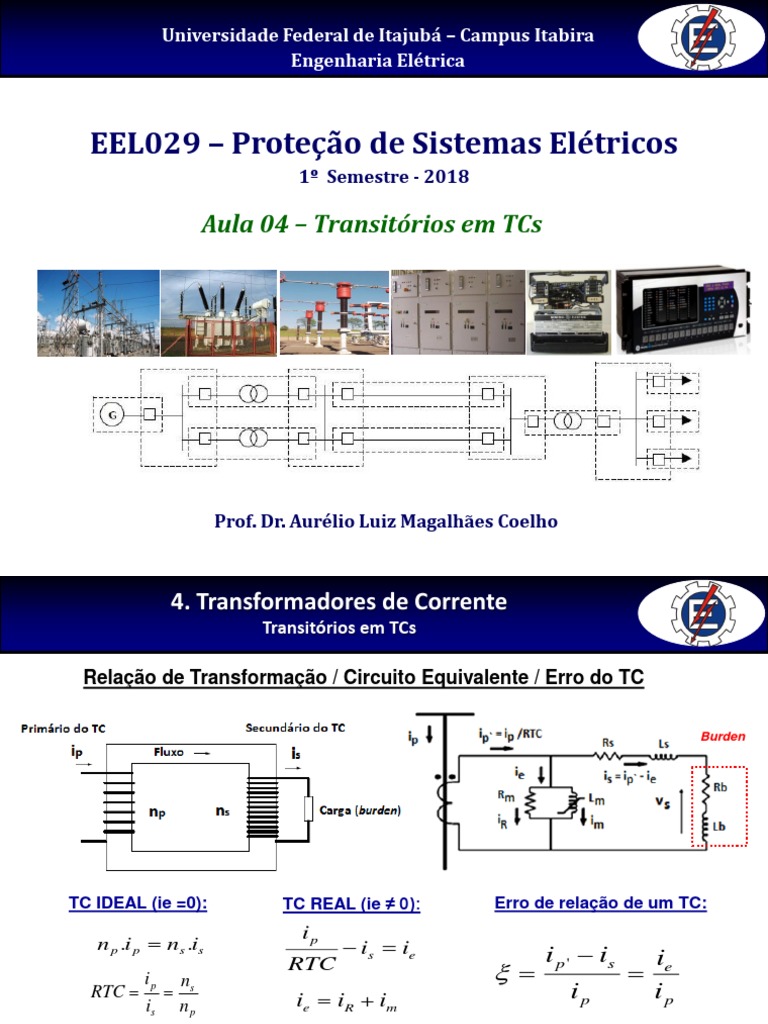 Aula 4 - Transitórios em TCs | Download grátis PDF | Relé | Transformador