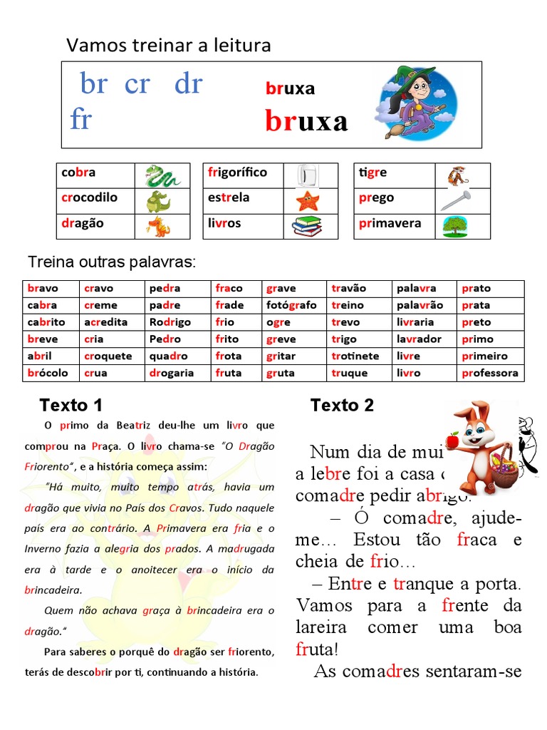 Vamos Treinar A Leitura BR, CR, DR, Fr.. | PDF