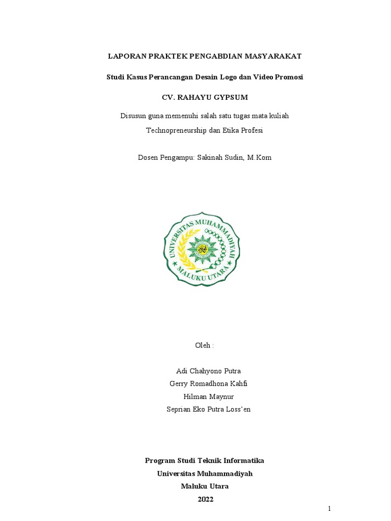 Laporan Praktek Pengabdian Masyarakat | PDF