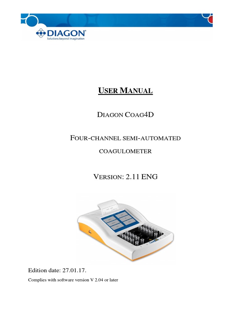 UM Coag - 4D EN USER | PDF | Power Supply | Electrical Connector