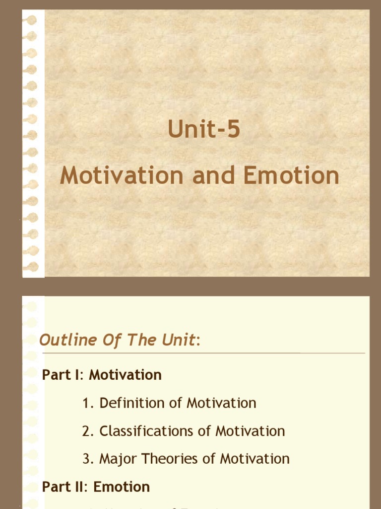 Motivation and Emotion Overview | PDF | Motivation | Motivational