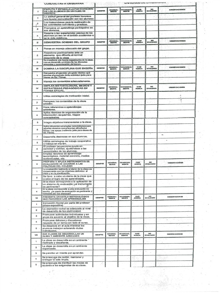 Observación de Clases | PDF