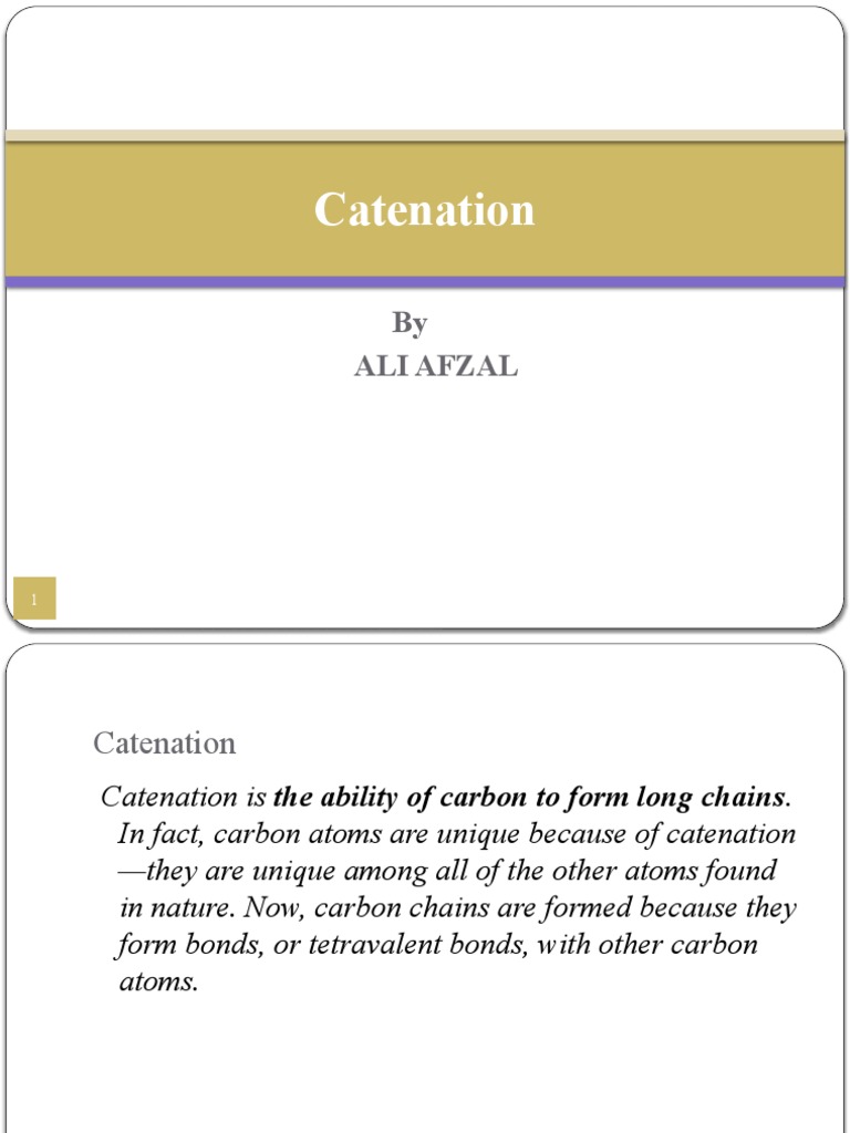 Catenation by Ali Afzal | PDF | Chemical Bond | Carbon