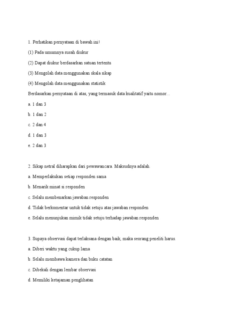 SOAL UAS Riset Awal | PDF
