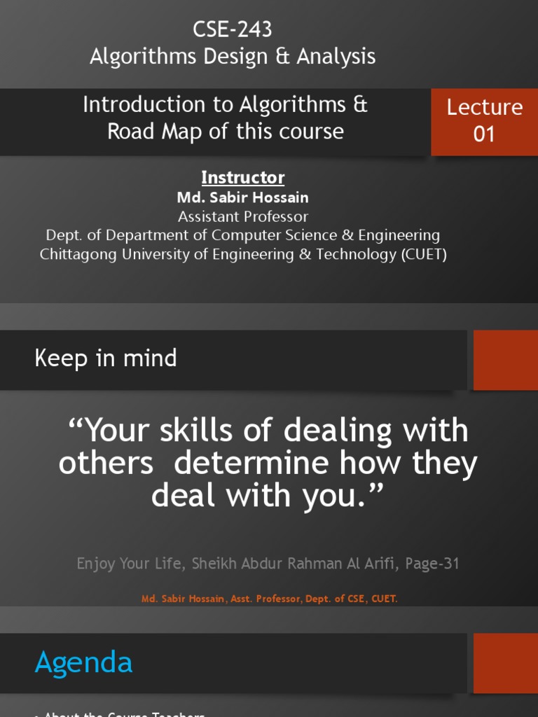 L01-02 - 8.11.2022 - Introduction To Algorithms and Roadmap of This Course | PDF | Algorithms ...