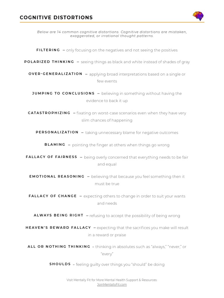 Cognitive Distortions | PDF