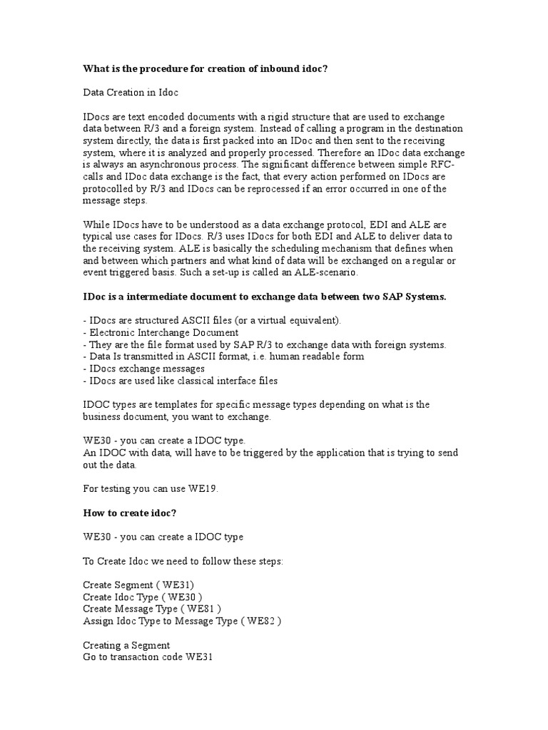 IDOC Step by Step Guide | PDF | Electronic Data Interchange | Icon ...