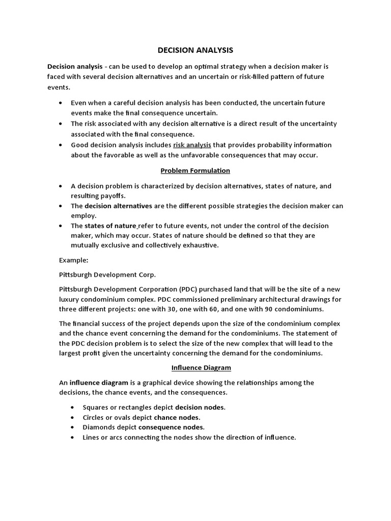 Unit 2 - Decision Analysis | PDF | Science | Analysis