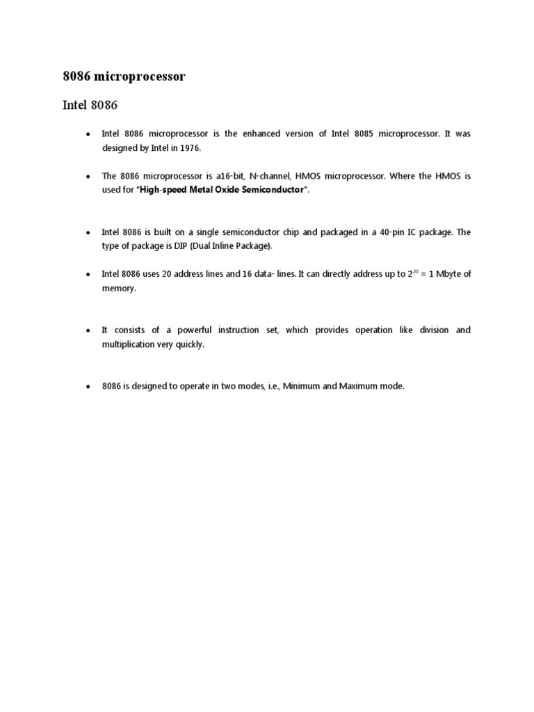 8086 Microprocessor Download Free Pdf Input Output Central