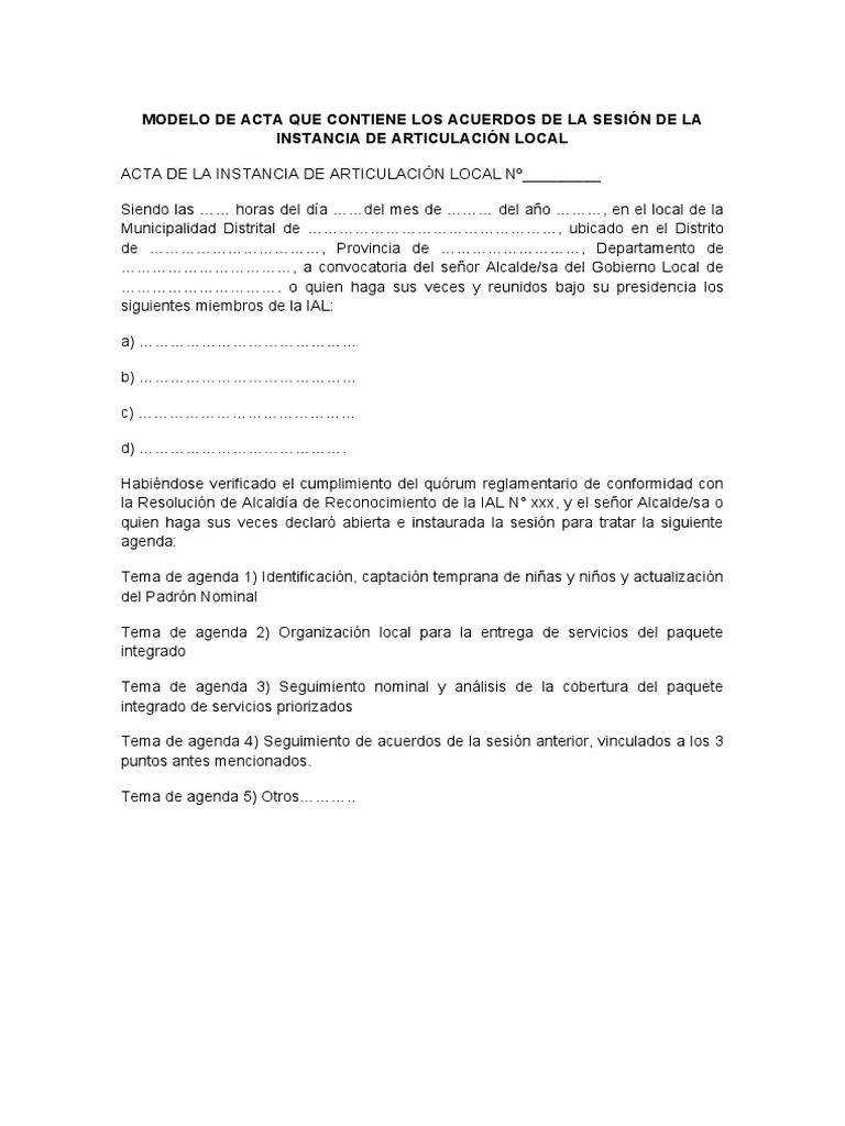 Modelo de Acta | PDF