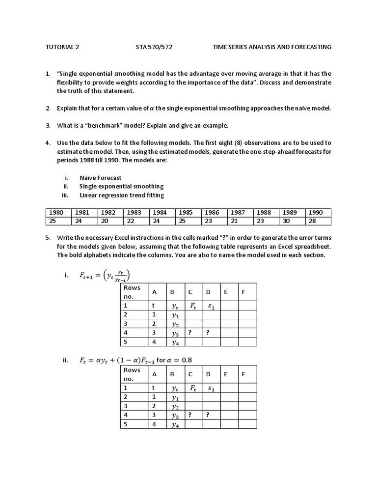 An Analysis of Time Series Forecasting Techniques: Single Exponential ...