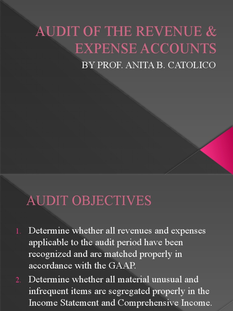 Audit Application - Lec. 13 Revenues Expenses | PDF | Financial Audit ...