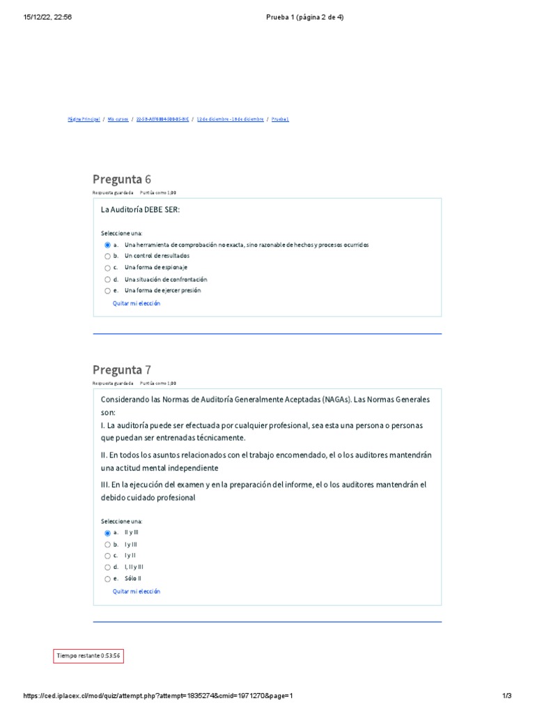 Prueba 1 (Pã¡gina 2 de 4) | PDF | Auditoría | Business