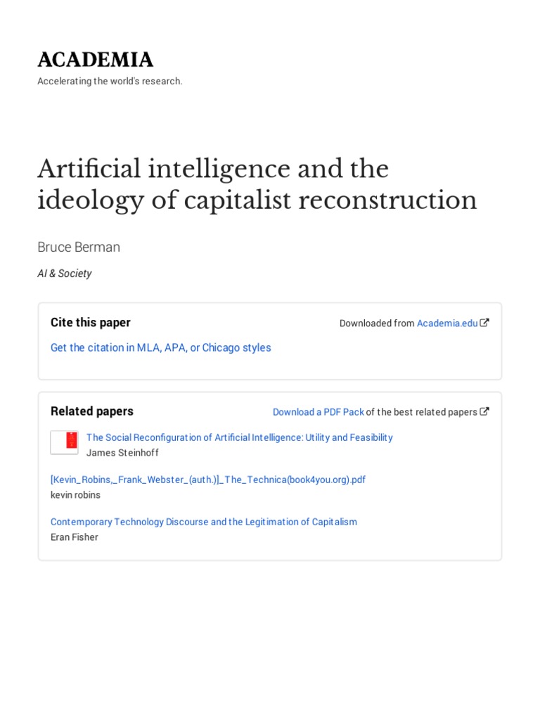 Artificial Intelligence and Ideology | PDF | Intelligence (AI) & Semantics | Artificial Intelligence