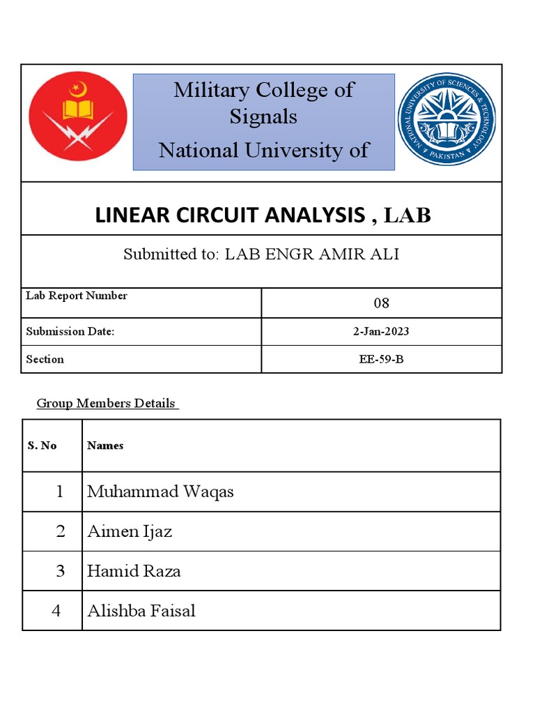Linear Circuit Analysis Lab Report | PDF | Series And Parallel Circuits ...