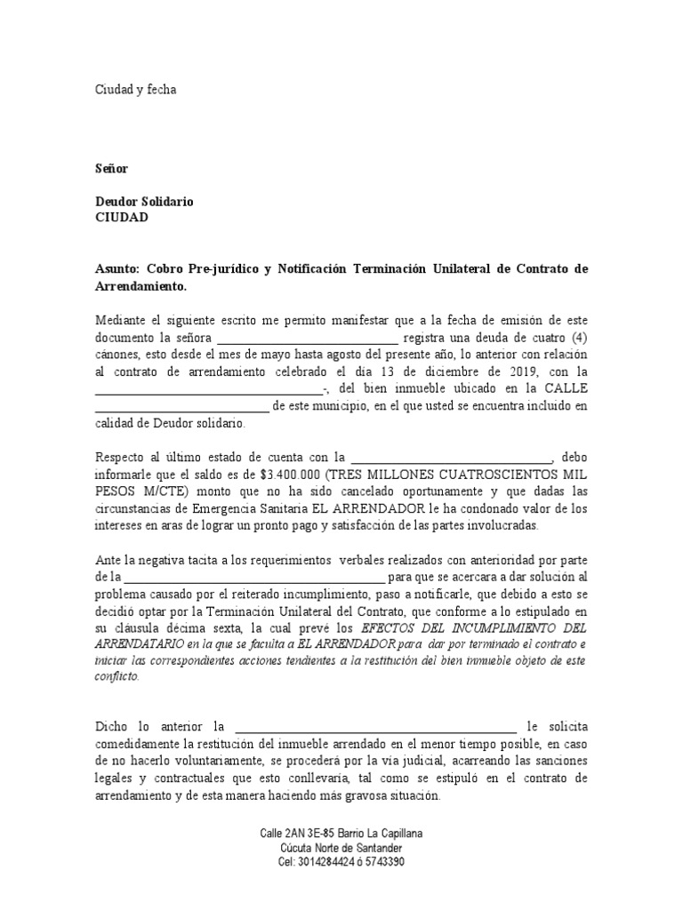 Cobro Prejurídico Codeudor | PDF | Justicia | Crimen y violencia