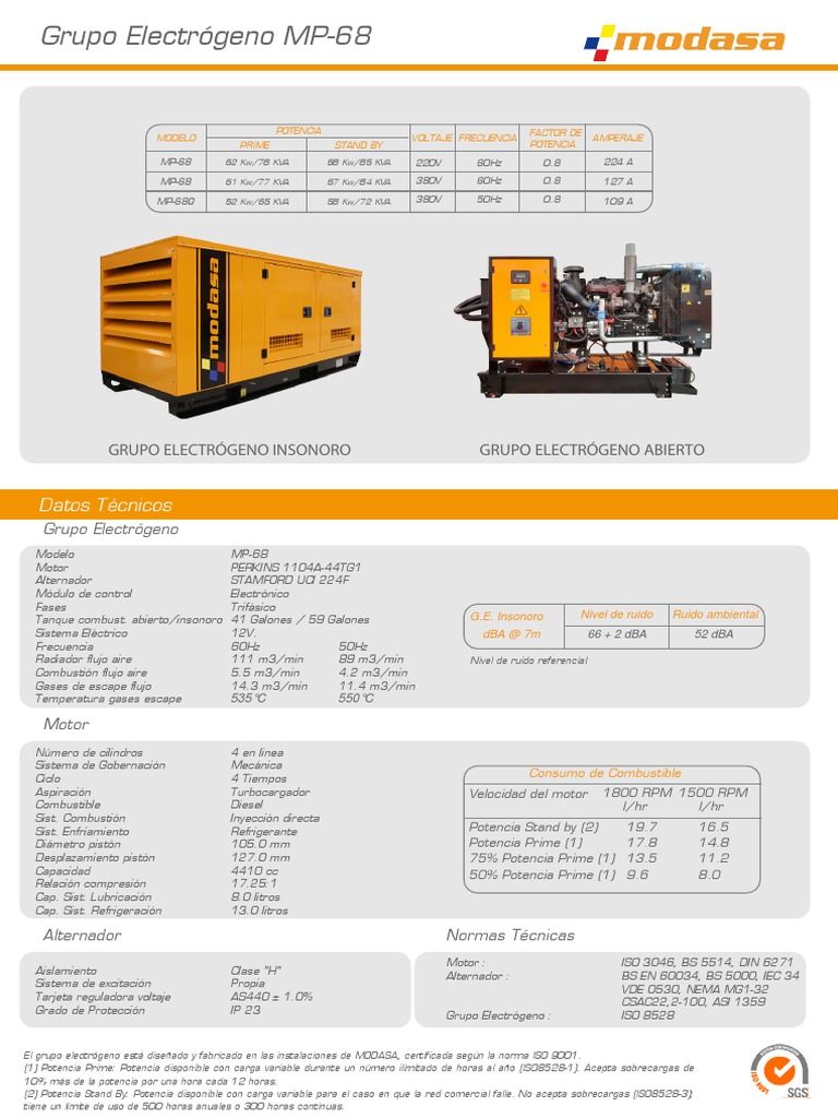 MP 68 | PDF | Generador eléctrico | Motores