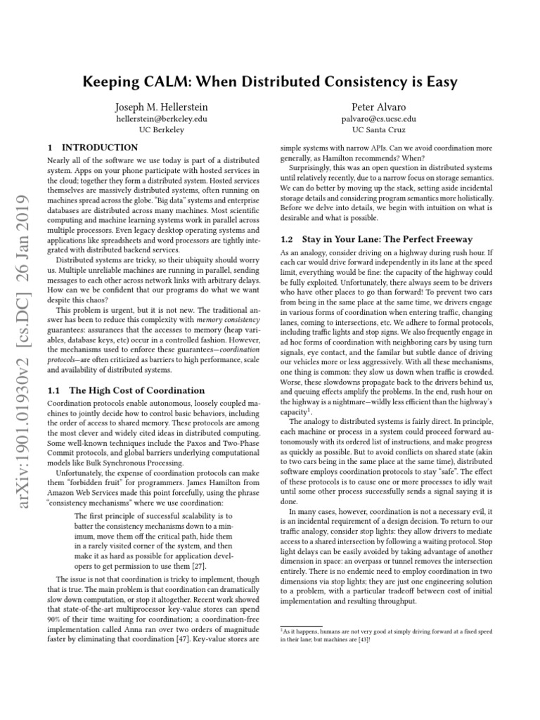 Calm Pdf Distributed Computing Traffic 