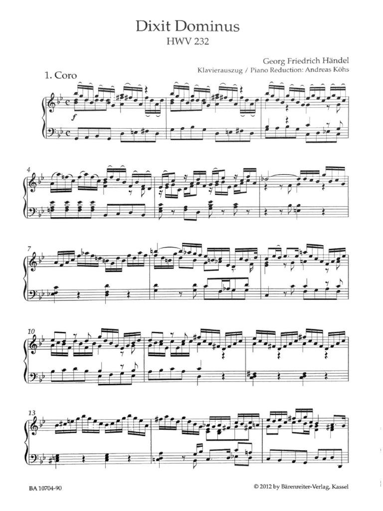 Handel Dixit Dominus (Canto e Piano) | PDF