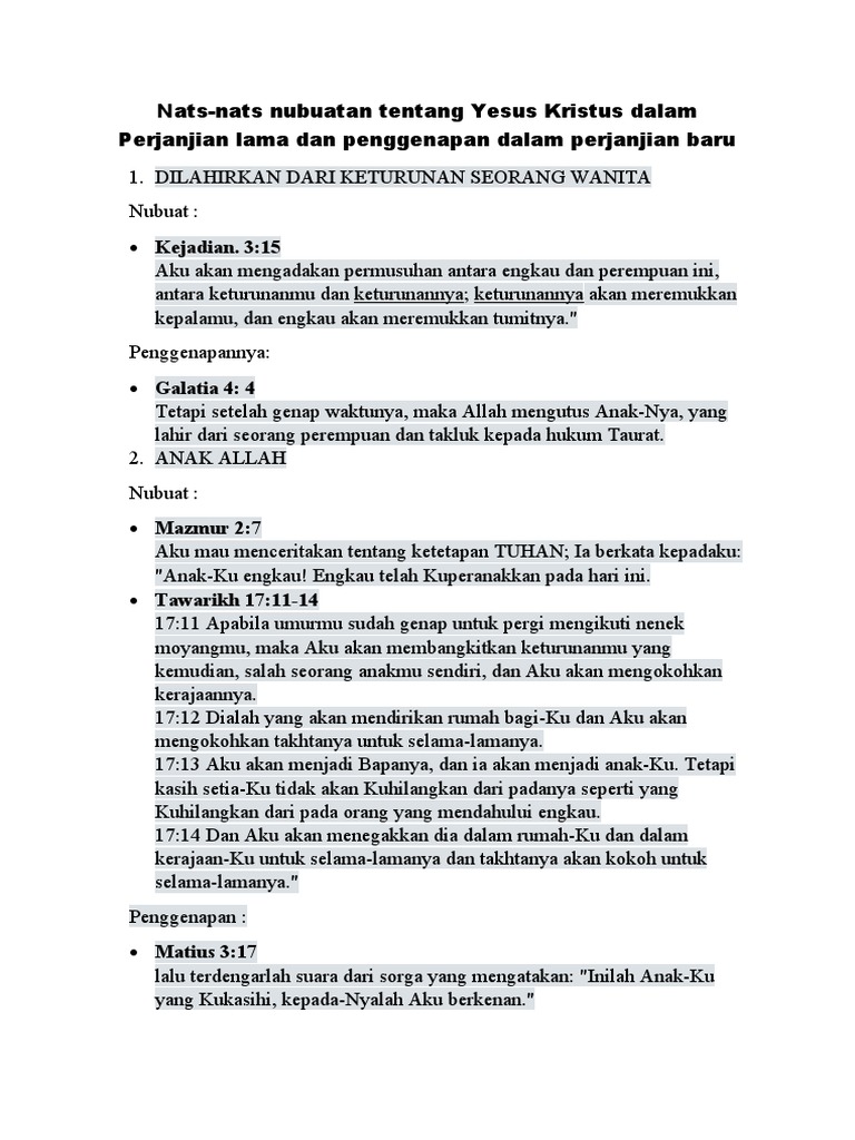 Nats-Nats Nubuat Dan Penggenapan | PDF