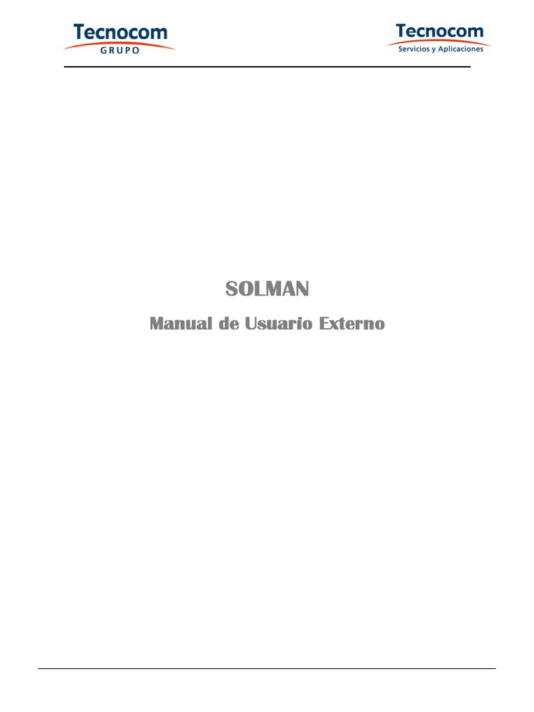 SOLMAN. Manual de Usuario Externo | PDF | Ventana (informática) | Archivo de computadora