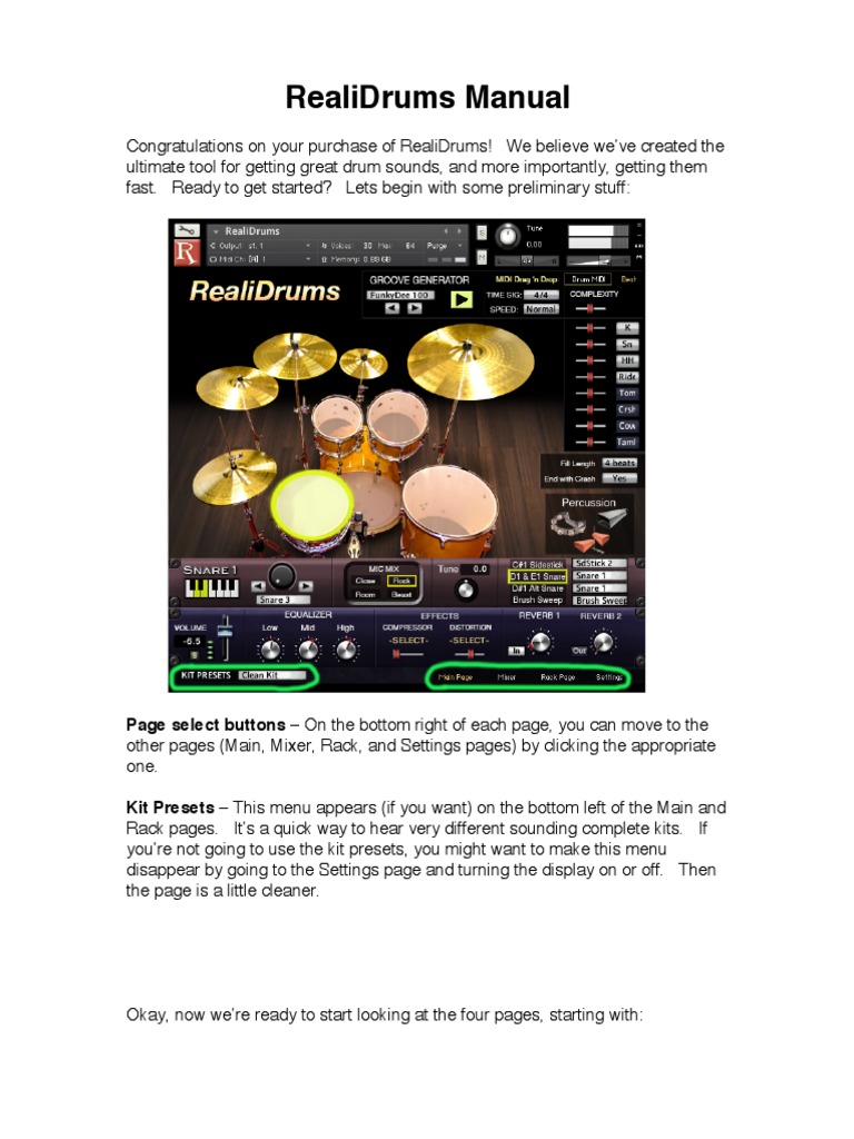 Real I Drums Manual | PDF | Drum Kit | Computer Keyboard
