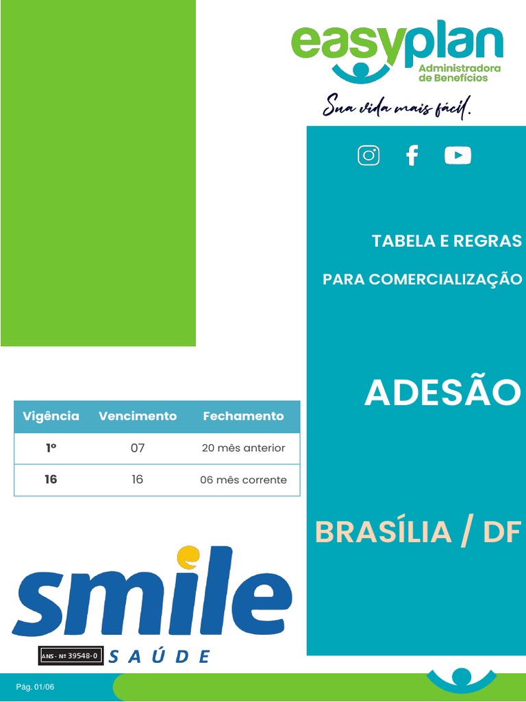 Tabela Smile Easyplan Jun-22 - Adesao DF | PDF | Hospital | Remédio
