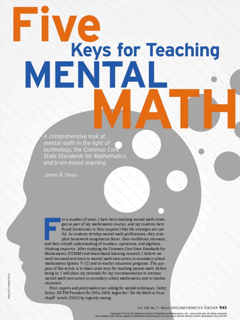 Article Five Keys | PDF | National Council Of Teachers Of Mathematics ...